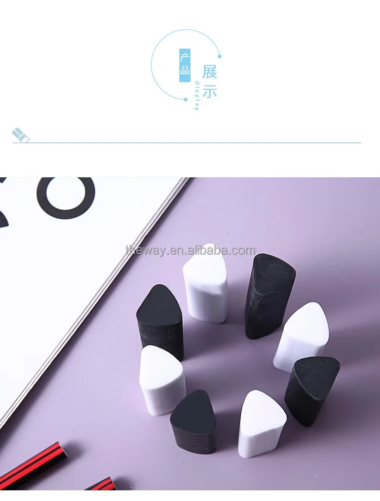 4b Triangle Eraser White &black Eraser - Buy Black Erasers,Kids' Eraser ...