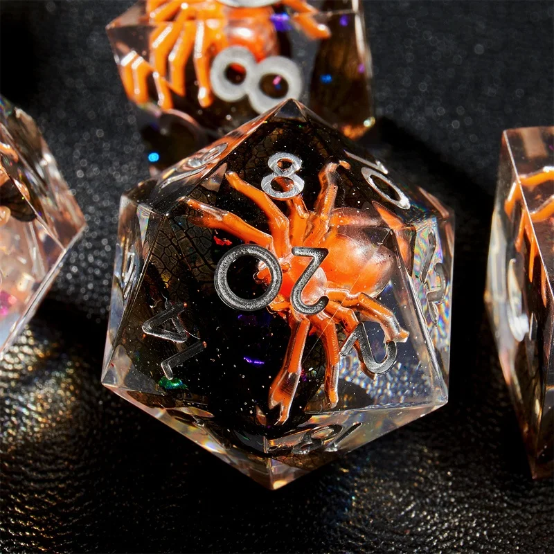 Customized 7-piece Sharp Edged Resin Polyhedral Dice For Dnd Role ...