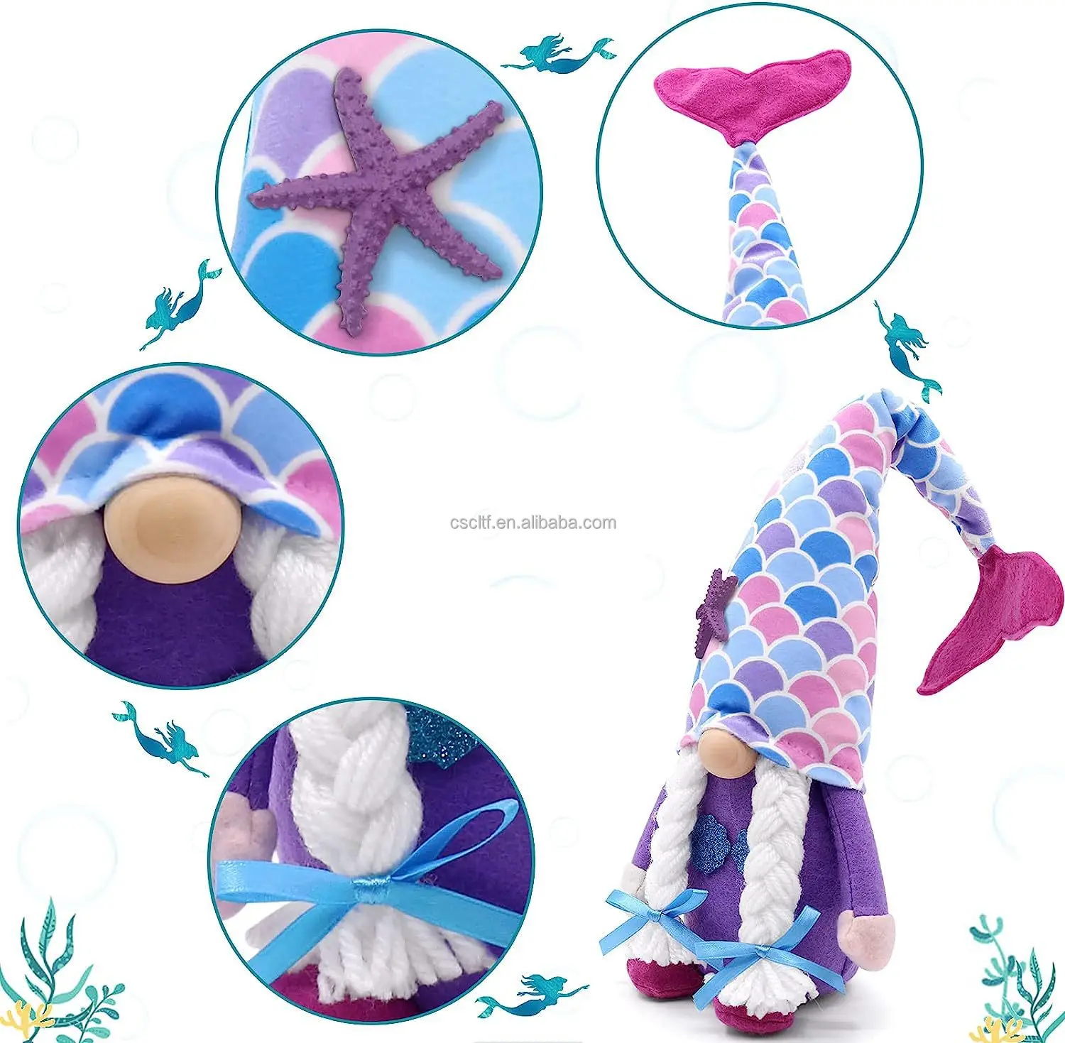 New Summer Ocean Festival Mermaid Faceless Doll Rudolph Dwarf Old Man ...