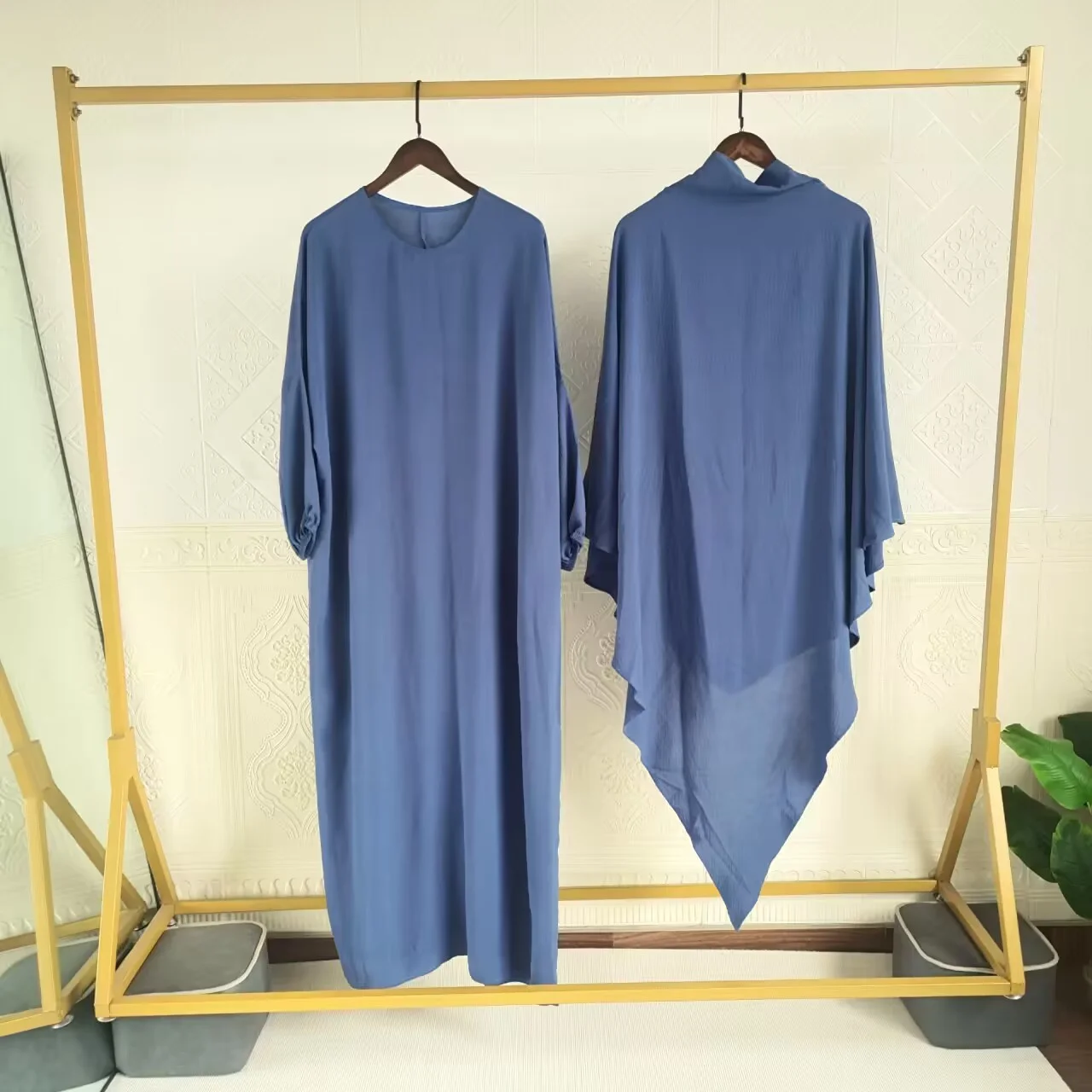 Popular Fashion Turkey 2pieces Dubai Abaya Dress Khimar High Quality ...