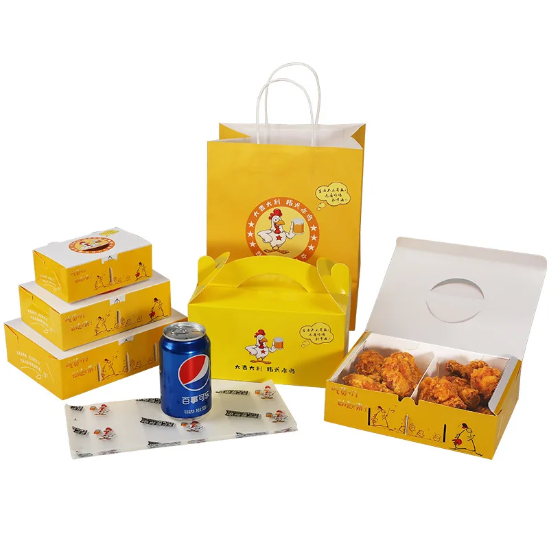 Food Grade Fried Chicken Take Out Box White Cardboard Fried Chicken ...
