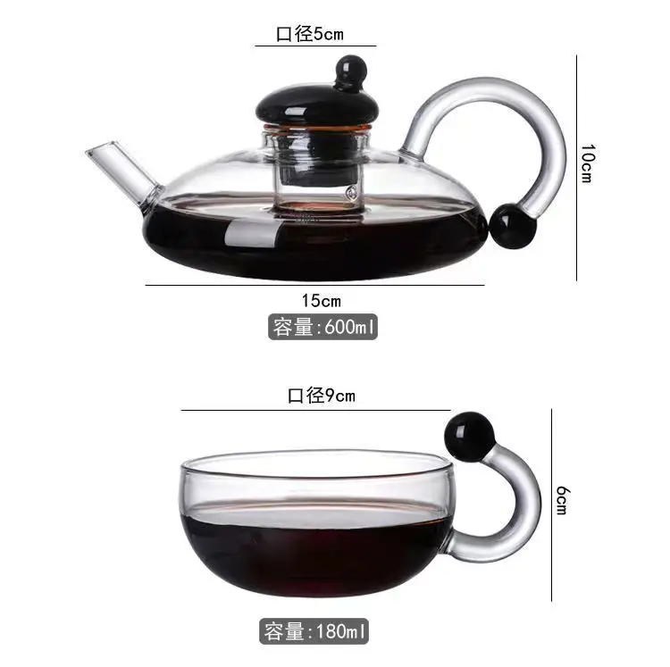 Modern Luxury Afternoon Tea Set Transparent Borosilicate Glass Coffee ...