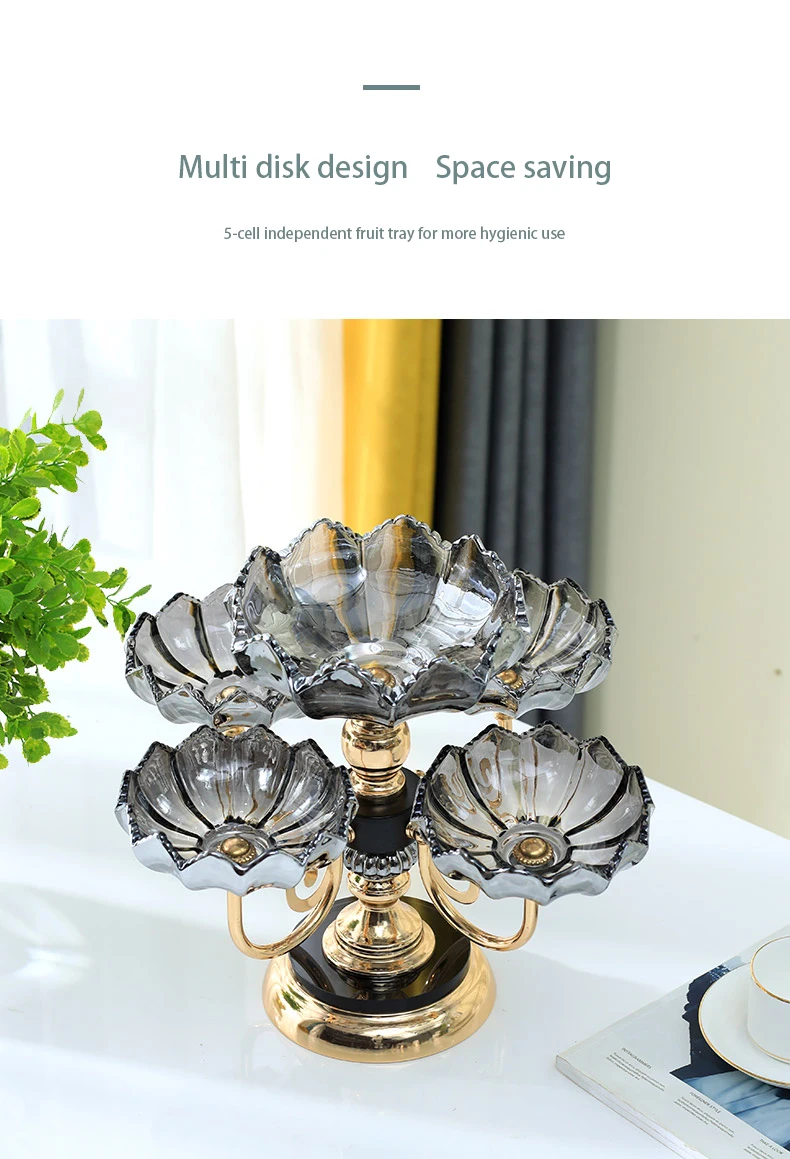 European Style Crystal Glass Snack Tray for Modern Living