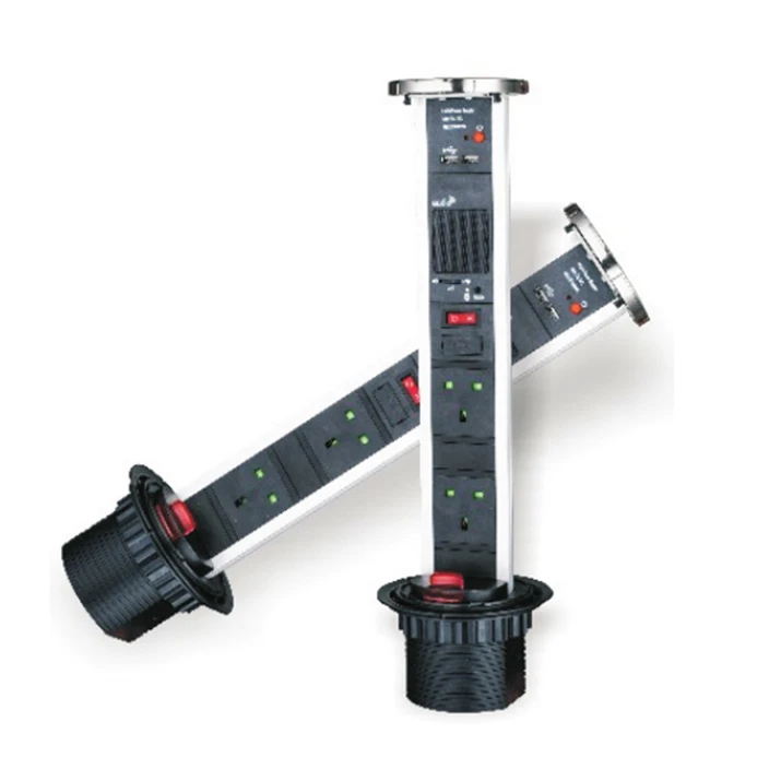 Hidden Pop Up Usb Desktop Flip Power Data Plug Socket With Qi Wireless ...