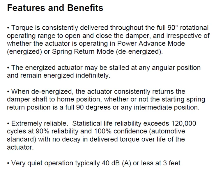 Spring Return Actuators for HVAC Dampers Control - Seitz