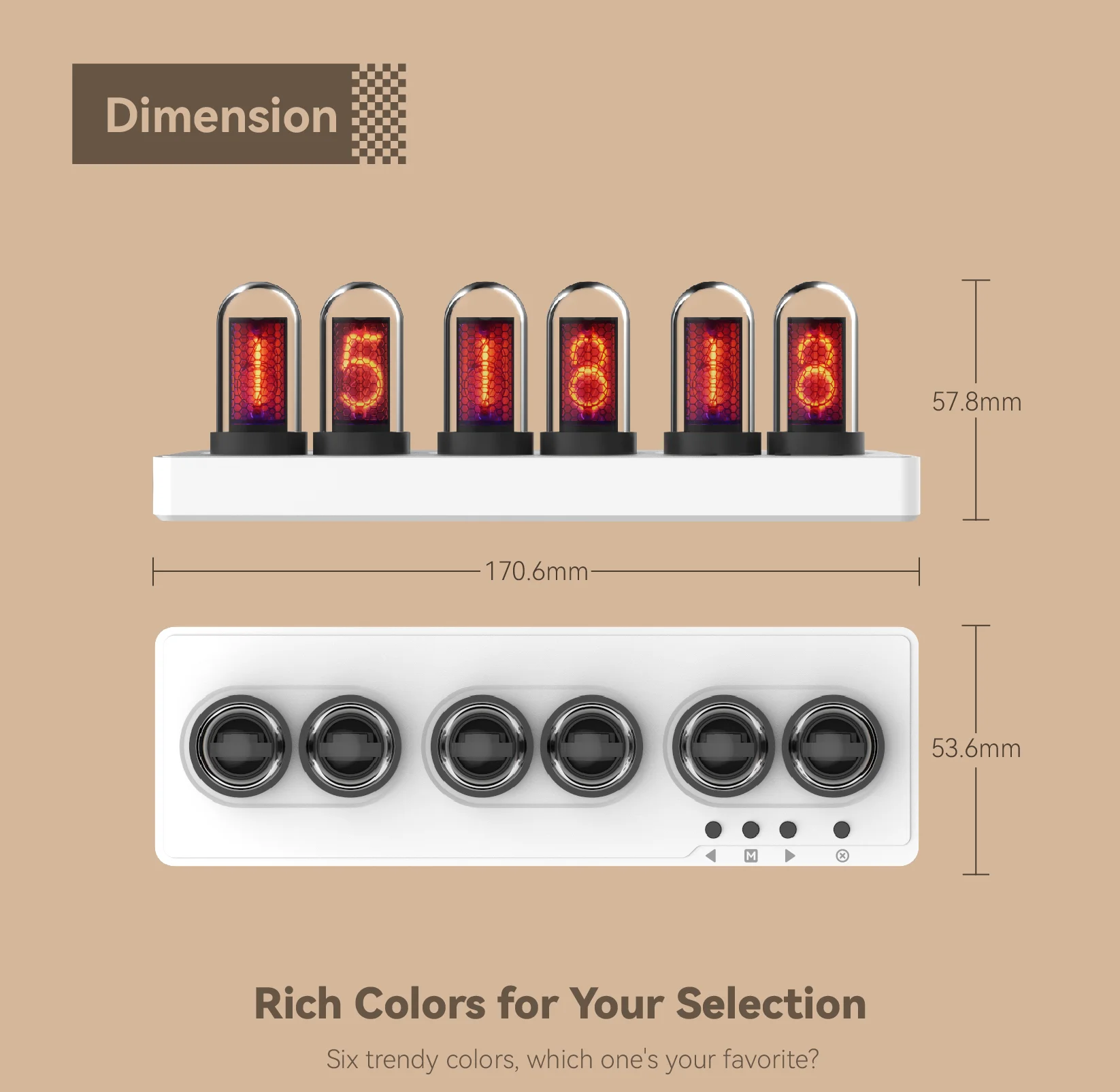 Ips Color Screen Nixie Tube Digital Usb Alarm Clock Creative Retro ...