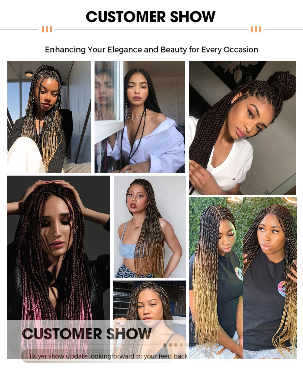 Hd Lace Frontal Knotless Box Braided Wigs Synthetic Long Braids Hair ...