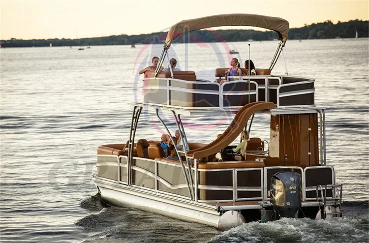 30ft Luxury Double Deck Pontoon Boat - Aluminum Frame Yacht