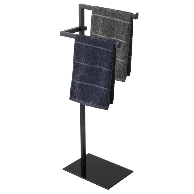 Modern Metal Black Coating Free Standing Towel Rack Stainless Steel ...