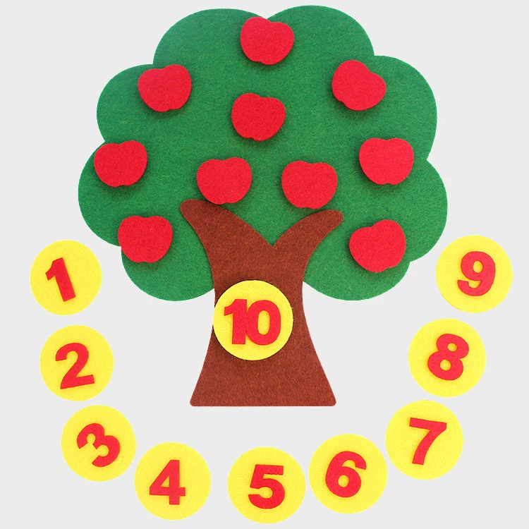 Educational Toys Preschool Supplies Felt Numbers Apple Tree - Buy Felt ...