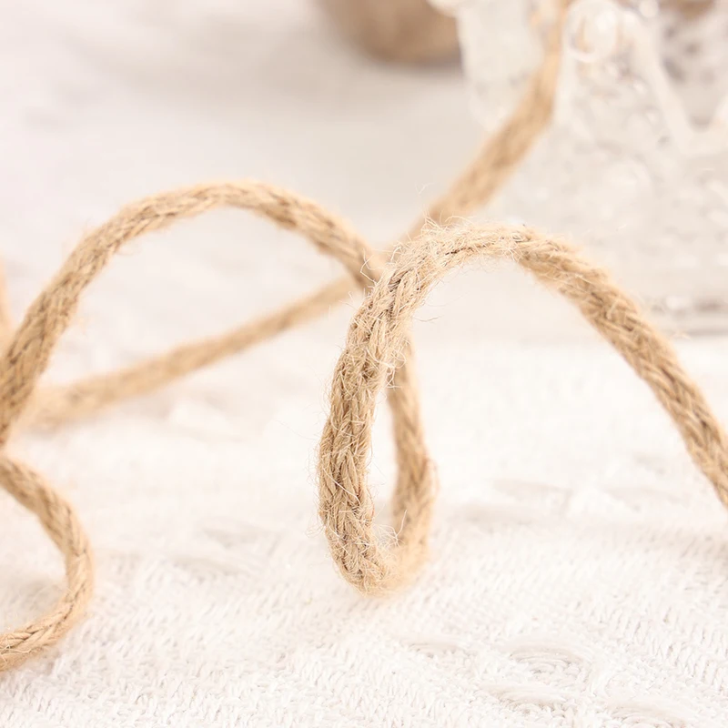 6mm*40m Natural Jute Twine String Rope Hemp Cord Roll Rope For Wedding ...