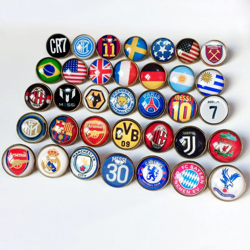 European Football Team Logo Club Shirt Brooch Metal Commemorative Badge ...