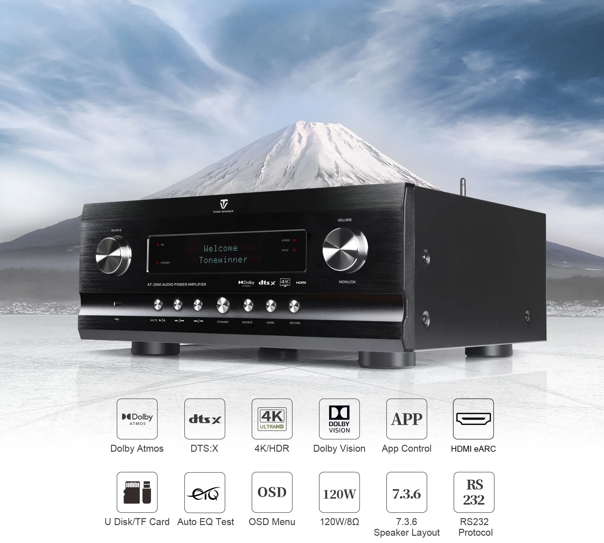 Tonewinner AT-2900 - 9 Channels Decoder & 1000 Watts Power Amplifier