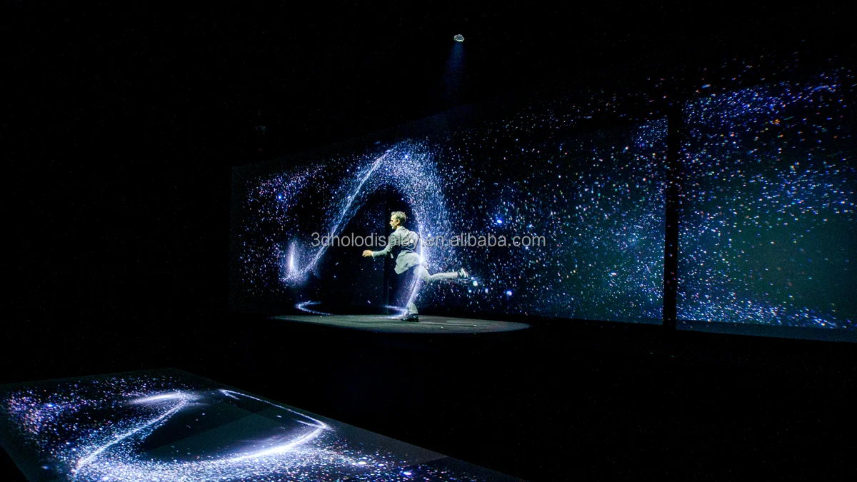 Non-tensioned 3D Holographic Mesh Projector Screen - 10x30m