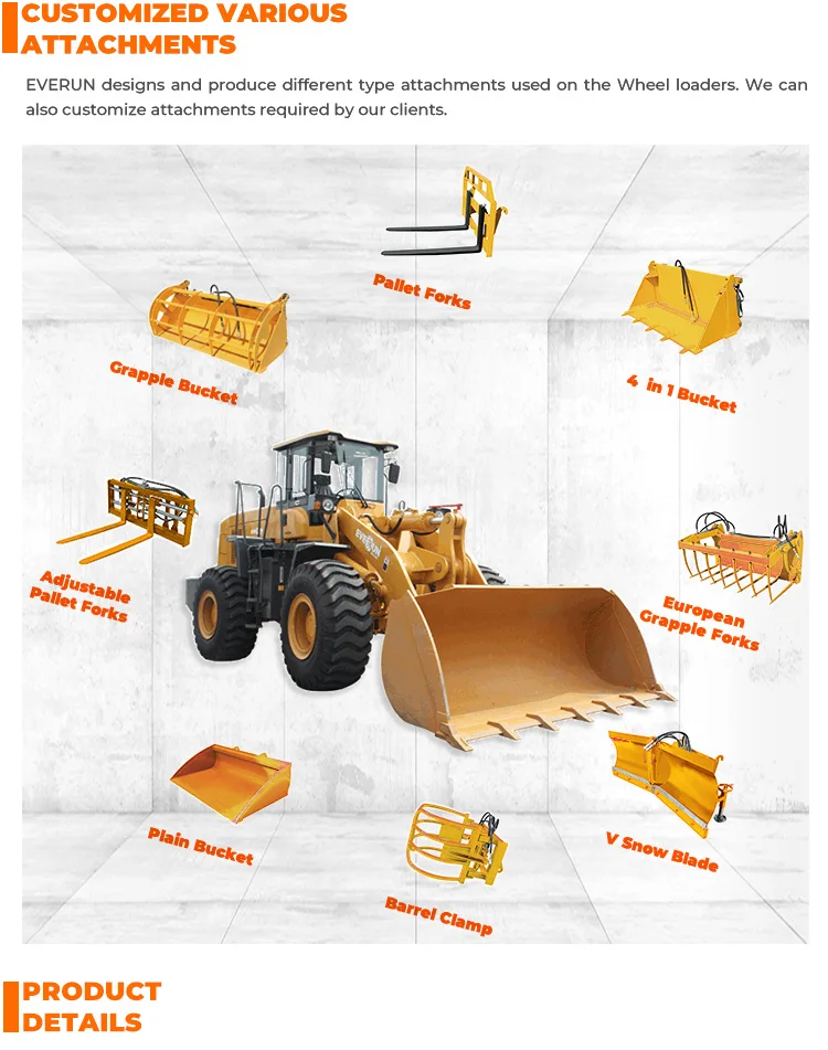 EVERUN 5.0ton Wheel Loader - High Efficiency Earth-Moving Machinery