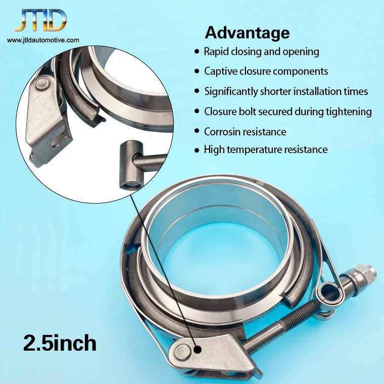 2.5" Stainless Steel 304 Quick Release V Band Clamp Kit for Turbo ...