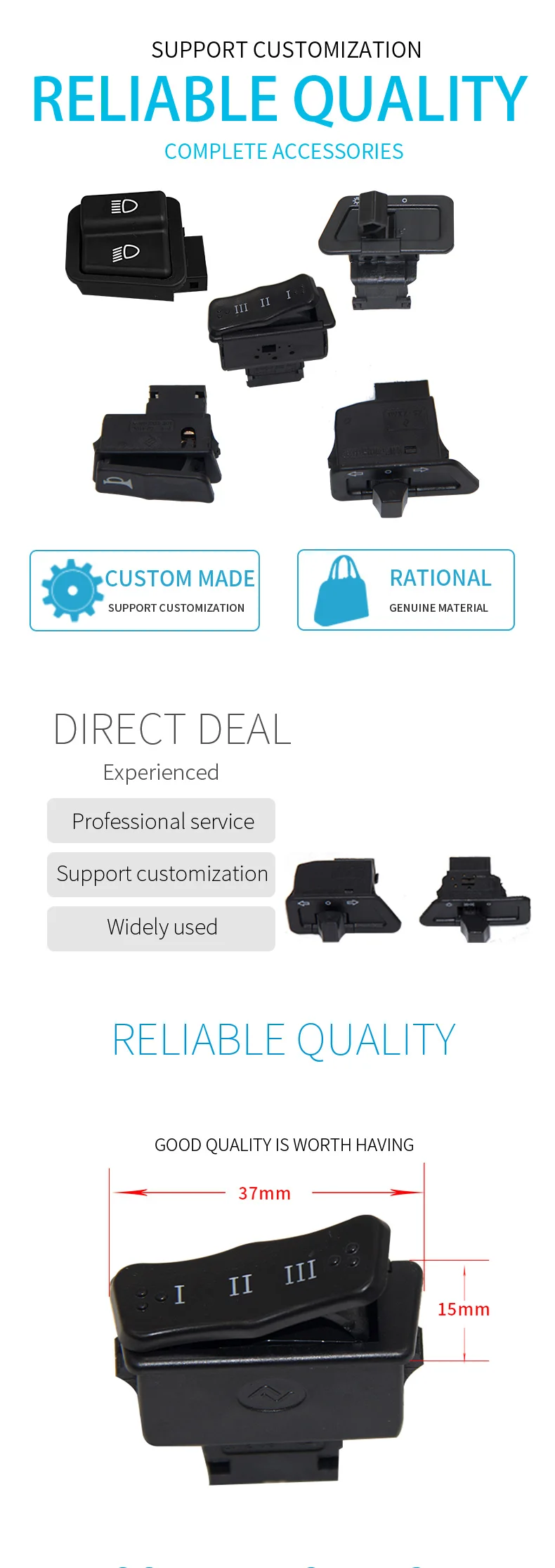 Made in China Motorcycle Switch Button Headlight Fog Lamp Horn Turn ...