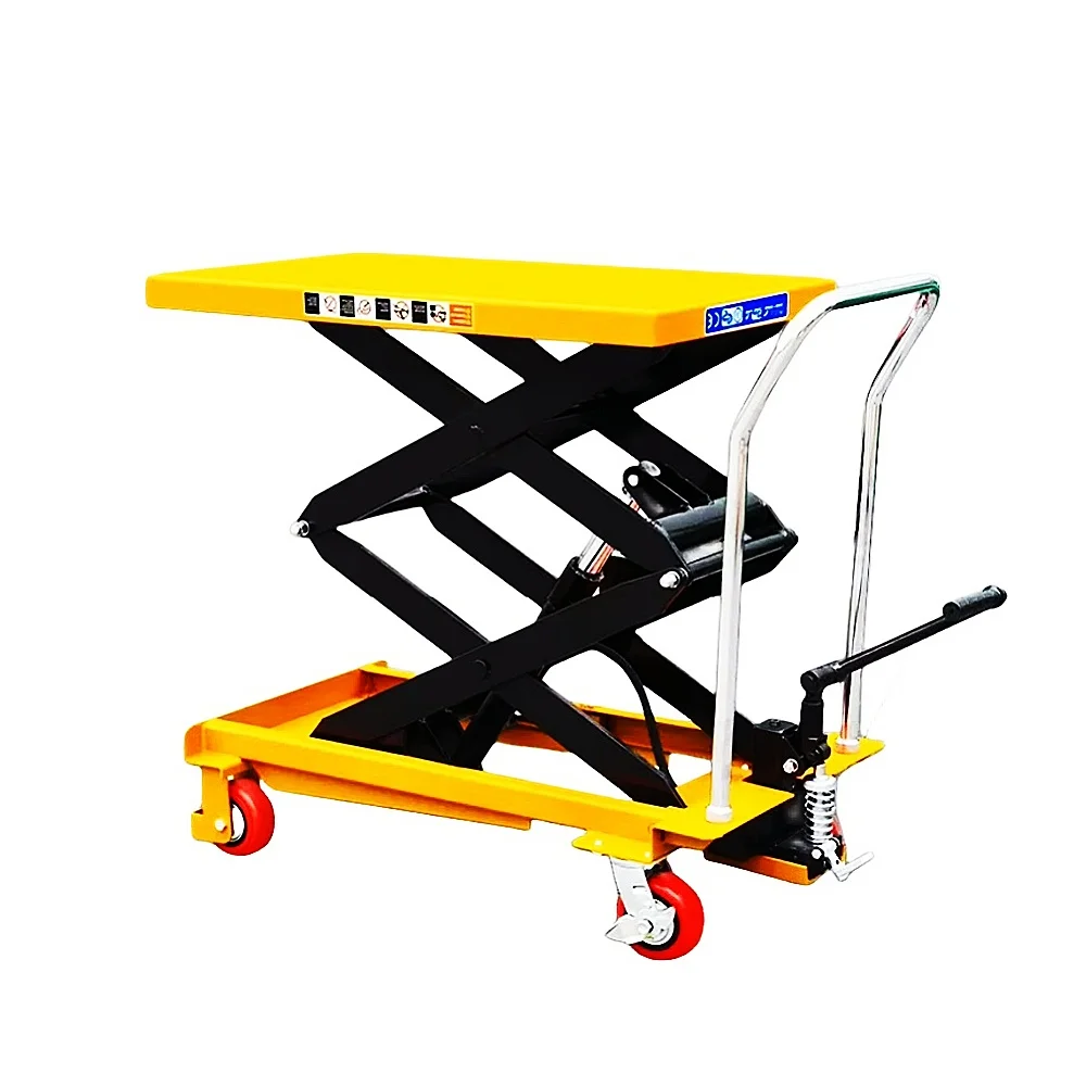 Portable Manual Hydraulic Lifting Platform Scissor Flatbed Trolley Push ...