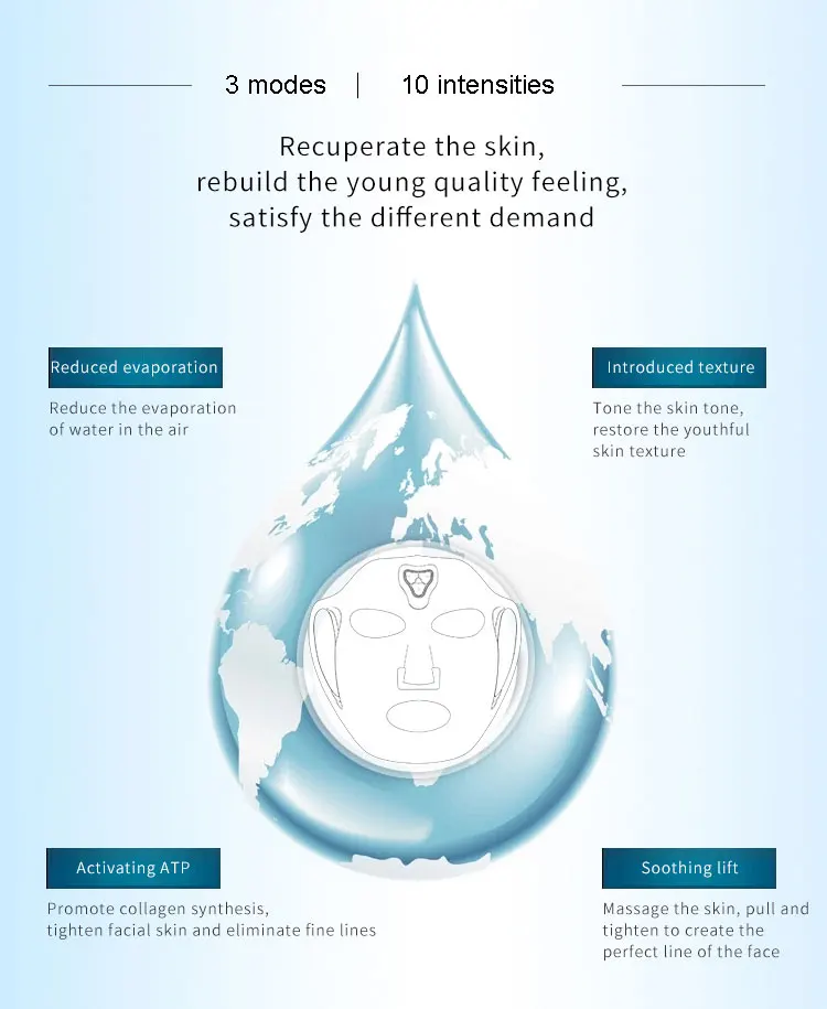 Ems Mask Skin Tightening Spa Beauty Mask Anti-aging Facial Lift Silicon ...