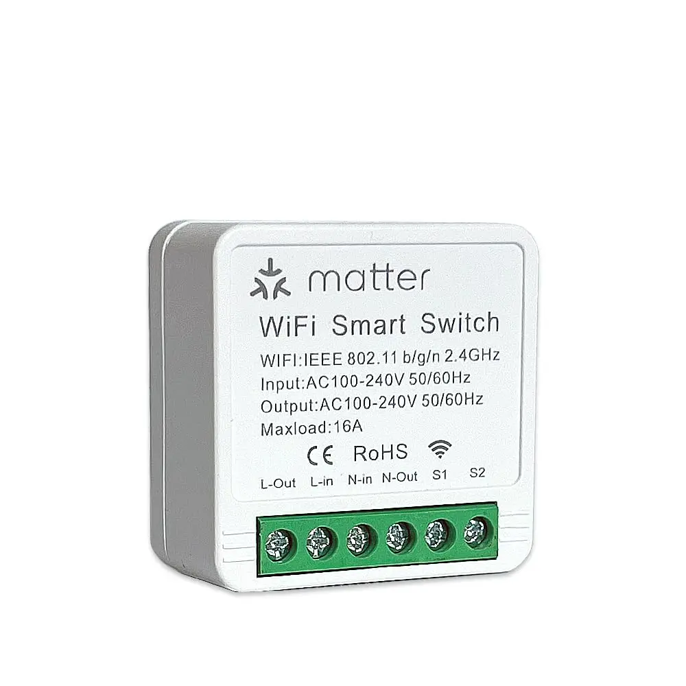 Matter Smart Switch 16A Mini WiFi Relay Module DIY Wireless Light ...