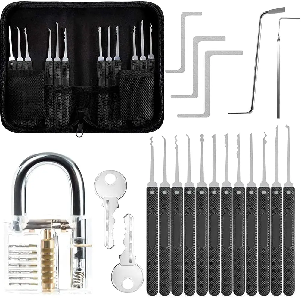 Locksmith Lock Picking Tools - 24pcs Set with 2 Padlocks
