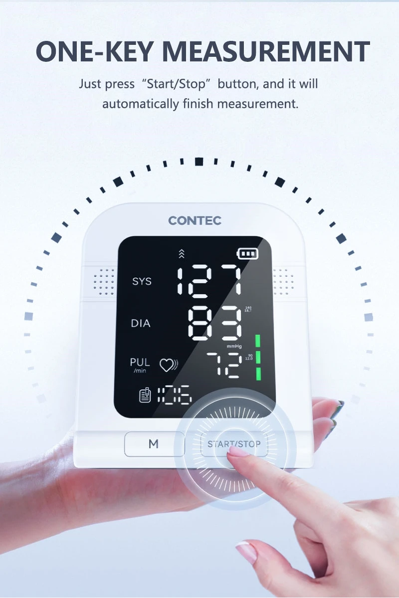 CONTEC08C LED Blood Pressure Monitor - Portable & Accurate