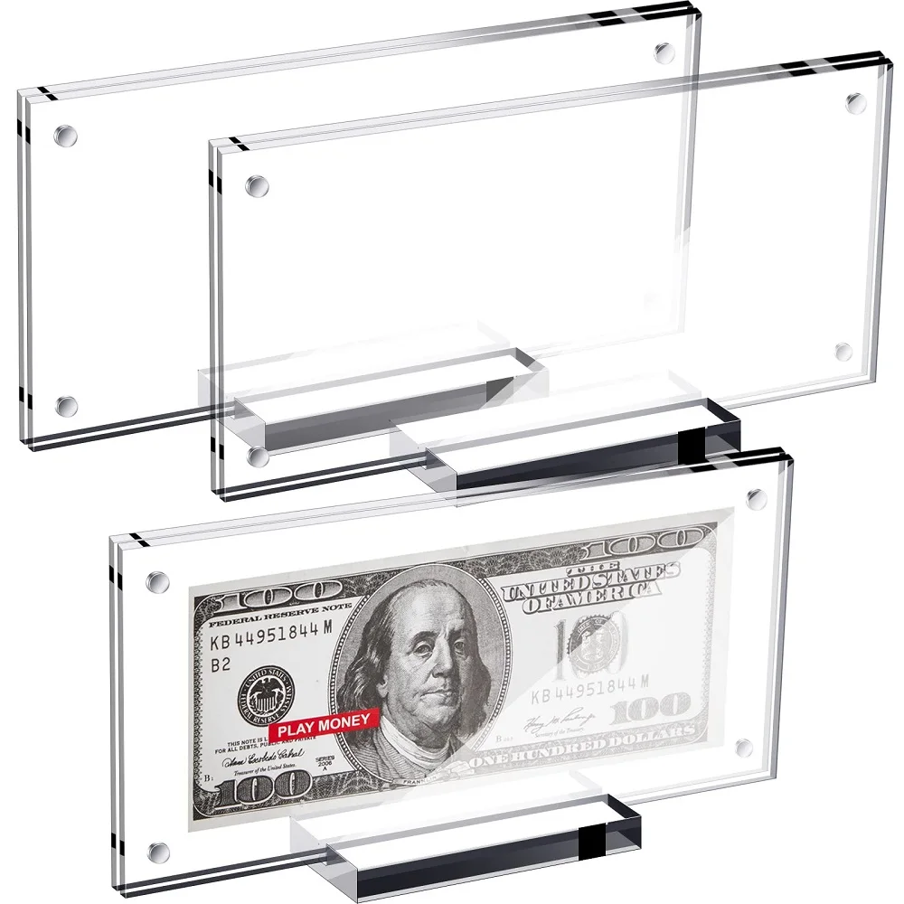 Acrylic Display Dollar Bill Display Case Dollar Holder Currency Ticket ...