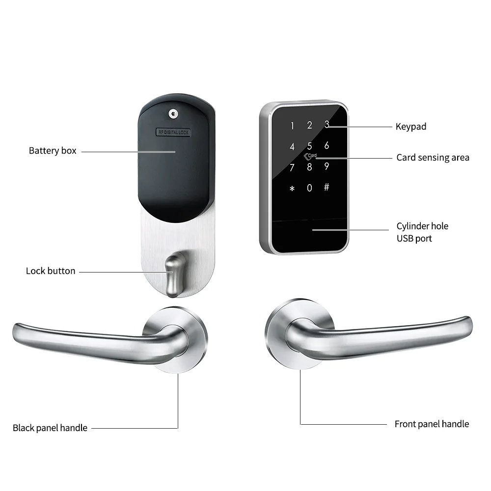 Smart Zigbee Keypad Door Lock with Handle Used for Office Hotel Home ...