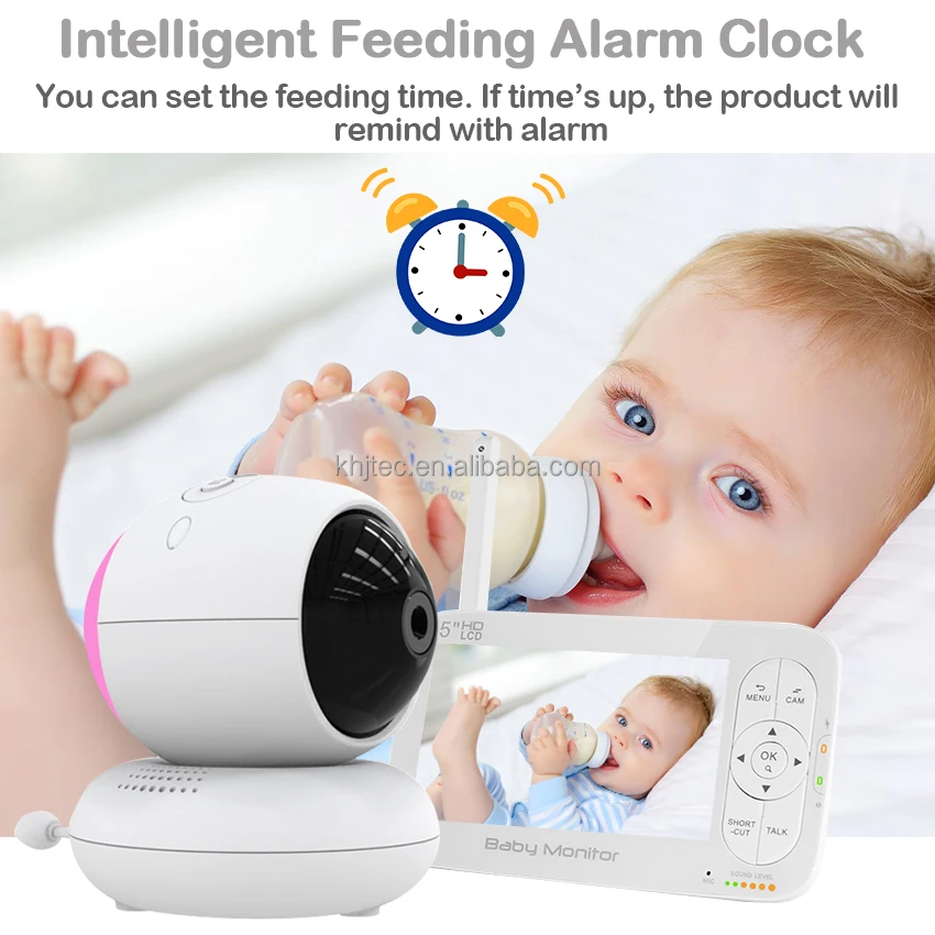 Factory 5'' 1080p Two Way Talk Audio Baby Monitor 2 4ghz Crystal Music ...