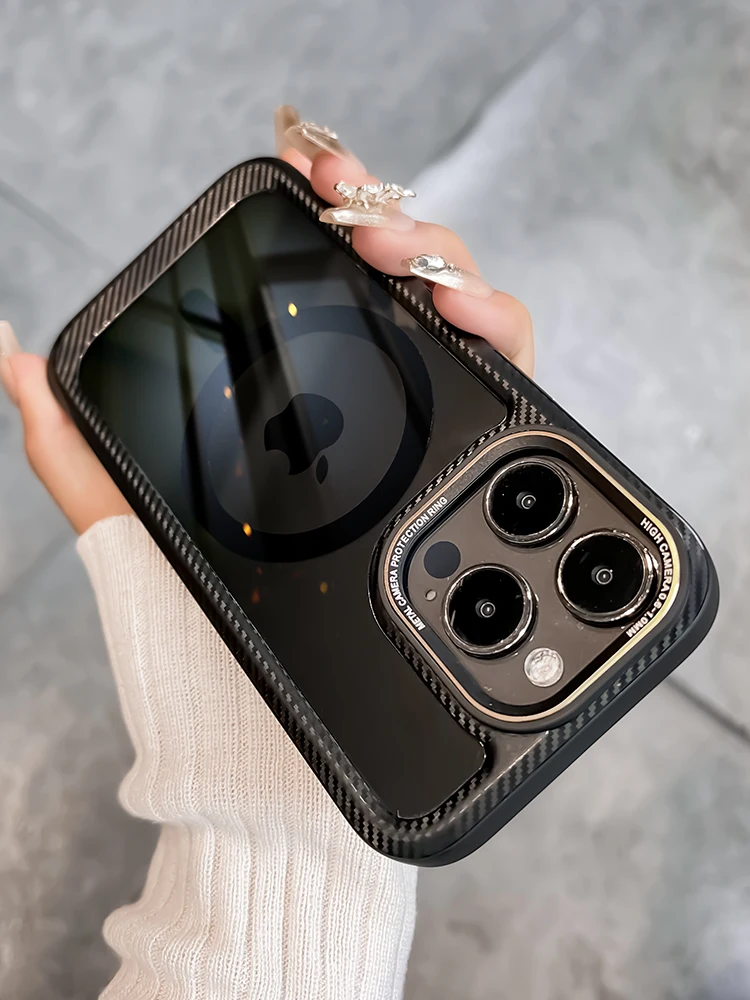 Luxury Metal Camera Frame Transparent Silicone Pc Phone Case For Iphone ...