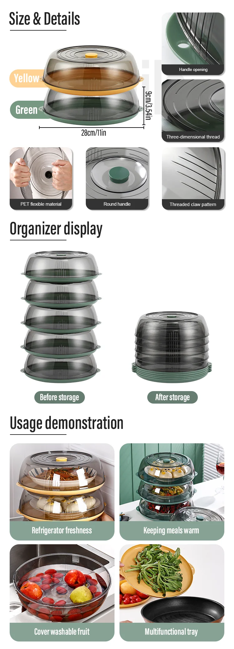 Durable and Clear Food Covers - Perfect for Home & Restaurant