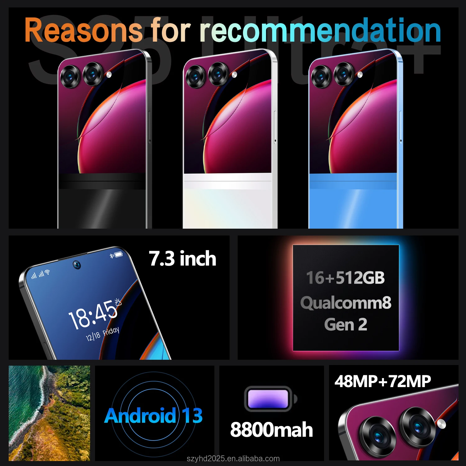 Free Shipping S25 Ultra Phone 16gb+512gb 32MP+64MP Face Unlock Full ...