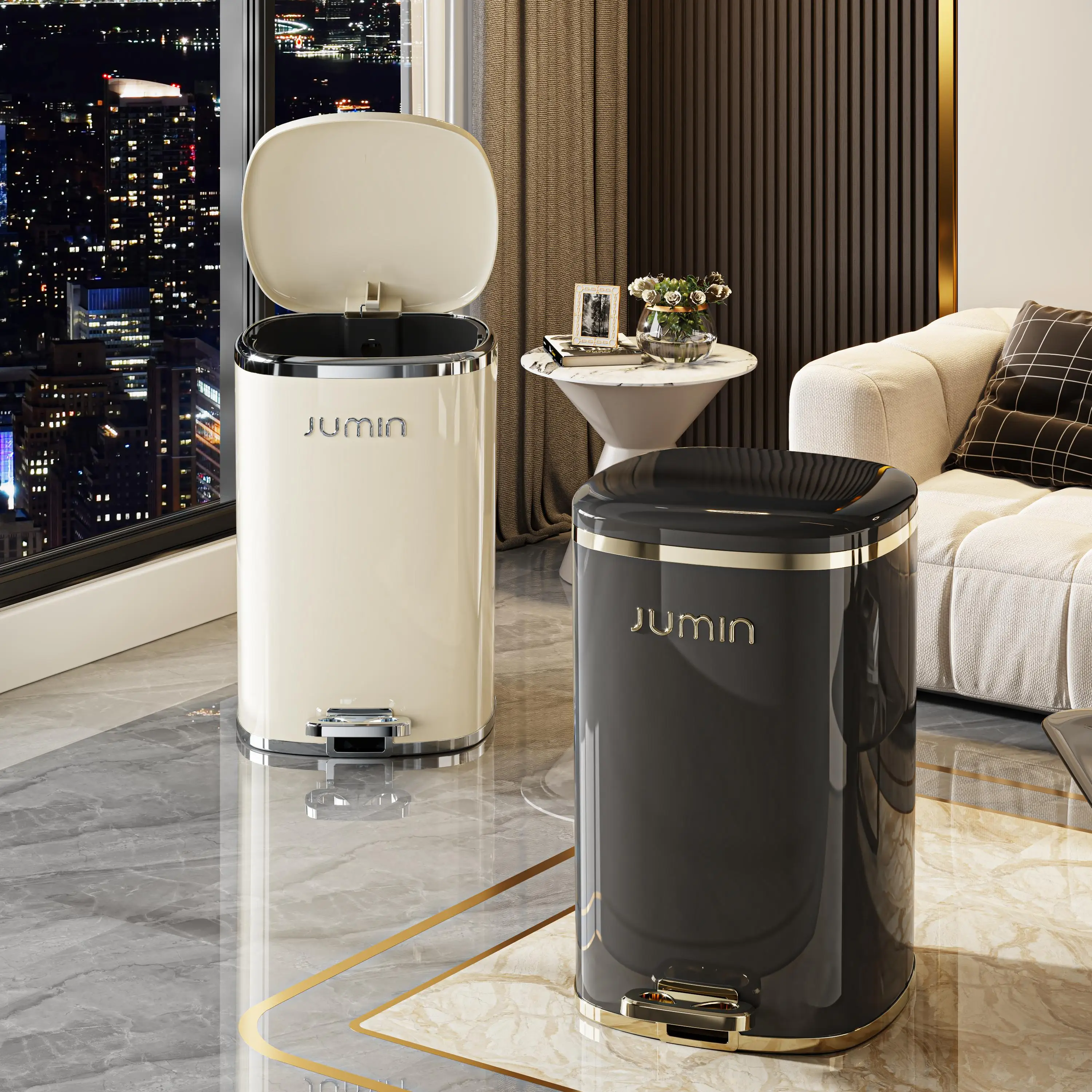Luxury Large Capacity PP Bin High-Appearance Garbage Can Trash Can for ...