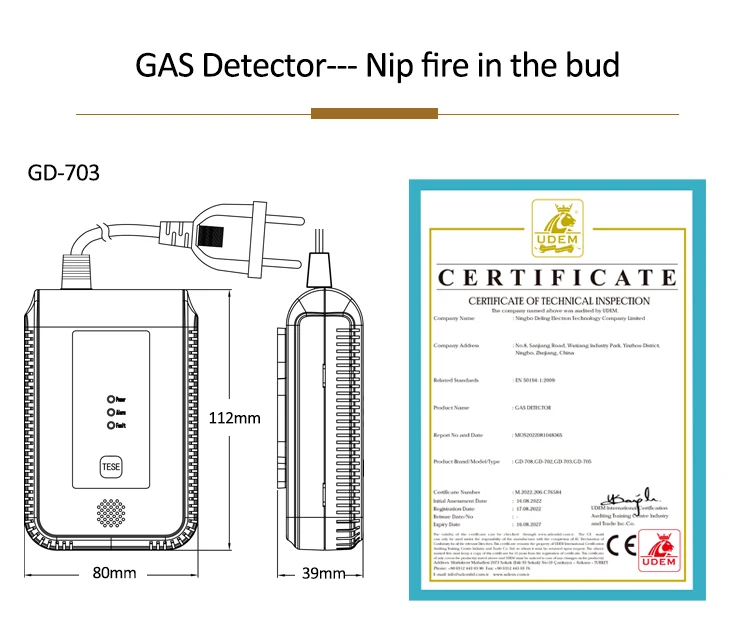 Factory Price Standalone Gas Detector Ac Home Gas Leak Detector Gas ...
