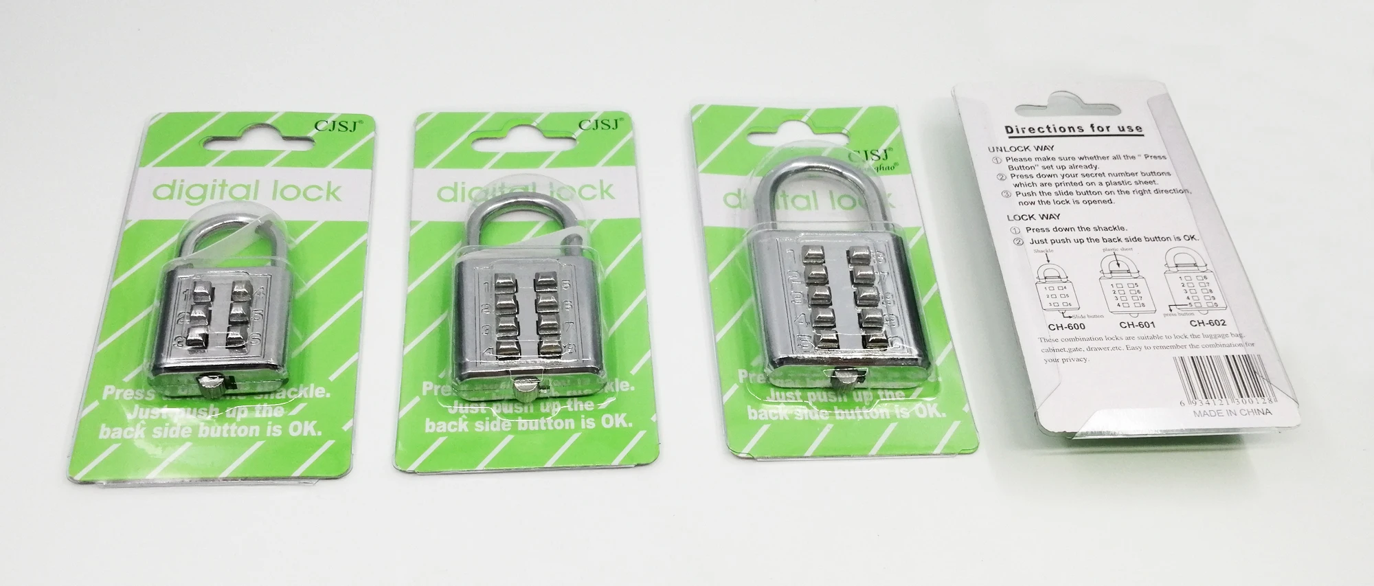 Ch-600 Cjsj Push Button Combination 6 Digitals Padlock - Buy 6 Digitals ...