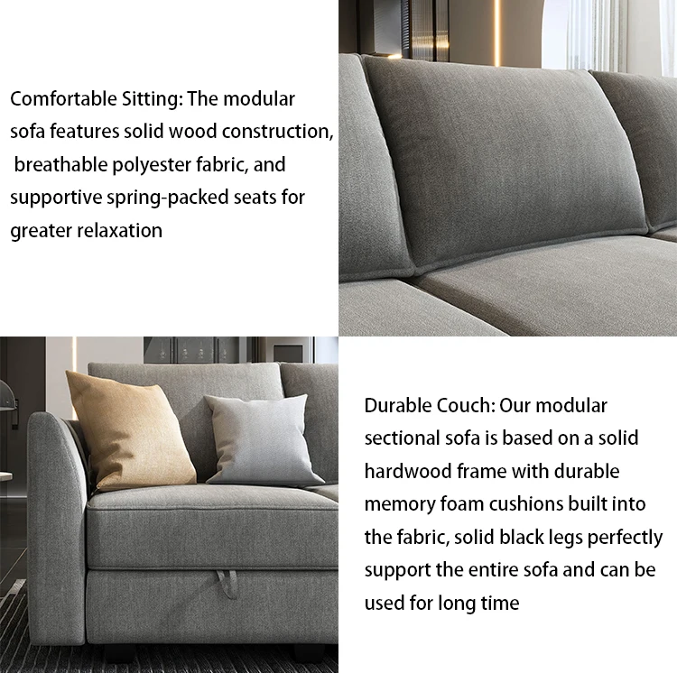 Oversized Modular Sectional Couch Sofa Set With Storage And Reversible ...