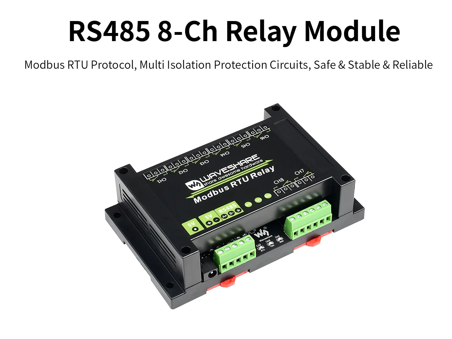 Industrial Modbus Rtu 8-ch Relay Module,Rs485 Bus,Multi Protection ...