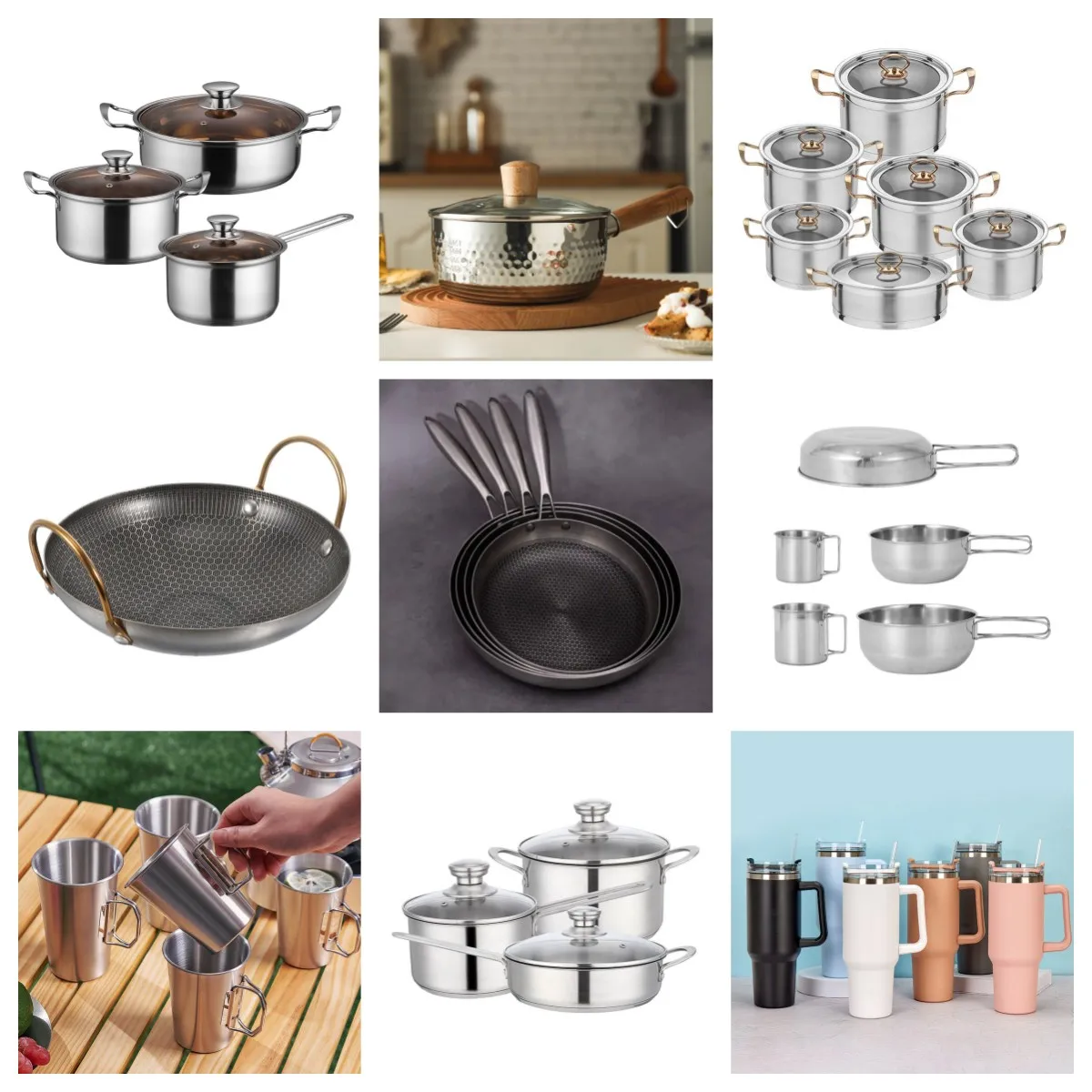 Korean Cookware Kitchen Gold Instant Noodle Pot Small Pan Aluminum ...