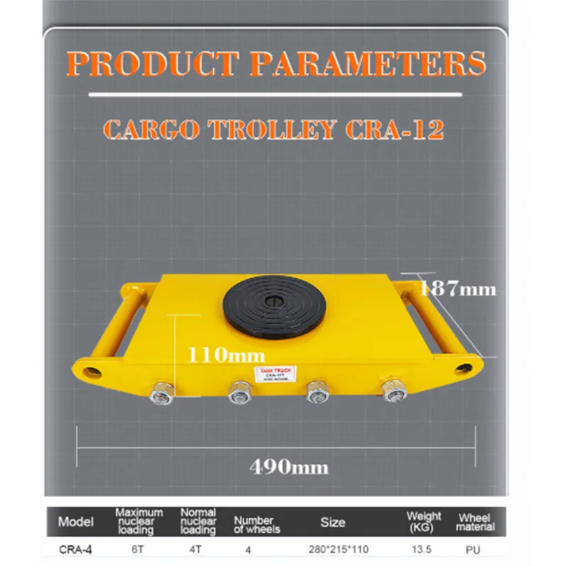 CRA-12 Heavy Duty Hydraulic Cargo Trolley for Easy Moving