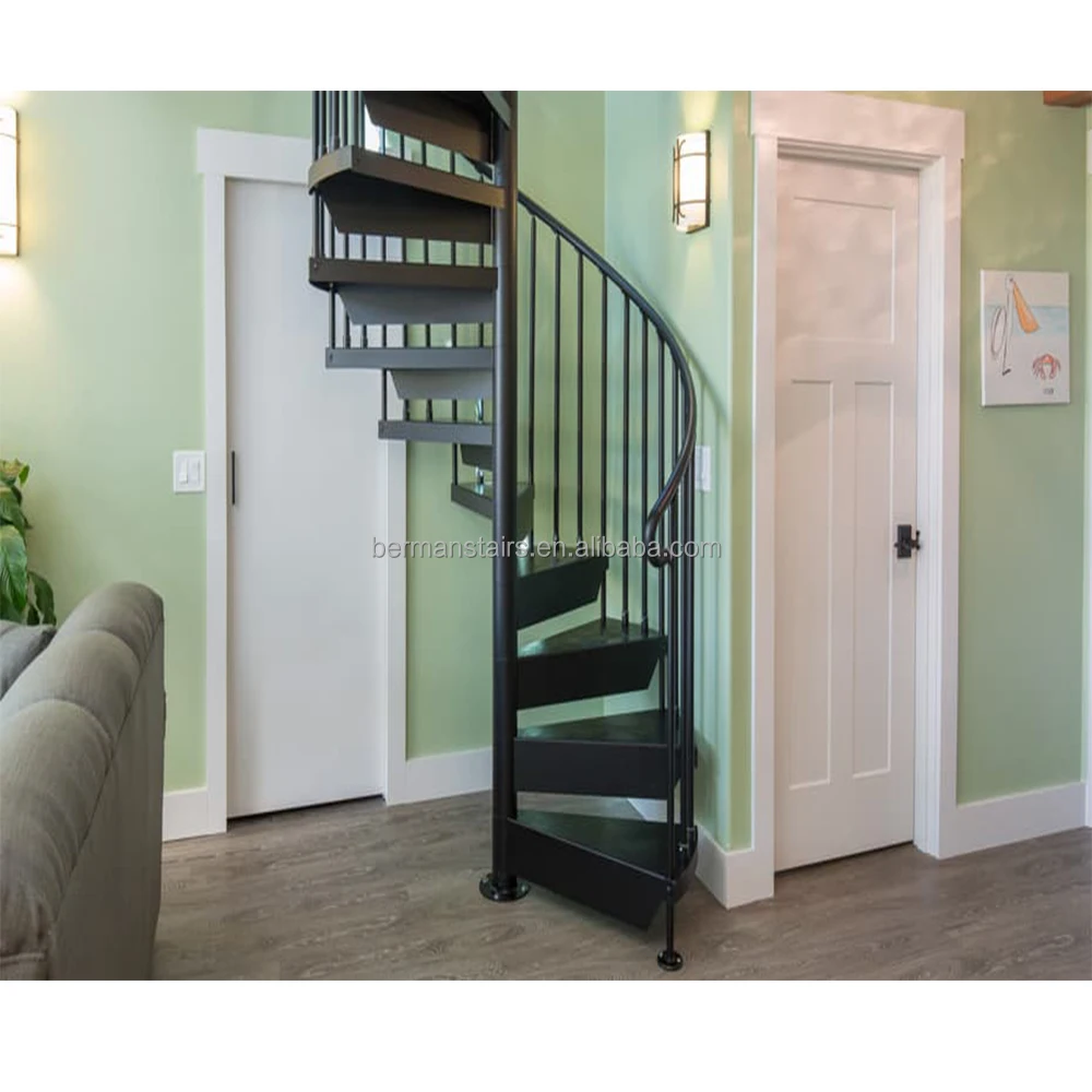 Iron Railing Round Tube Carbon Steel Spiral Staircase - Buy Elegant ...