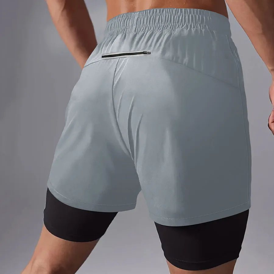 Men's Two-in-one Summer Sports Shorts Breathable Casual Quick-drying ...