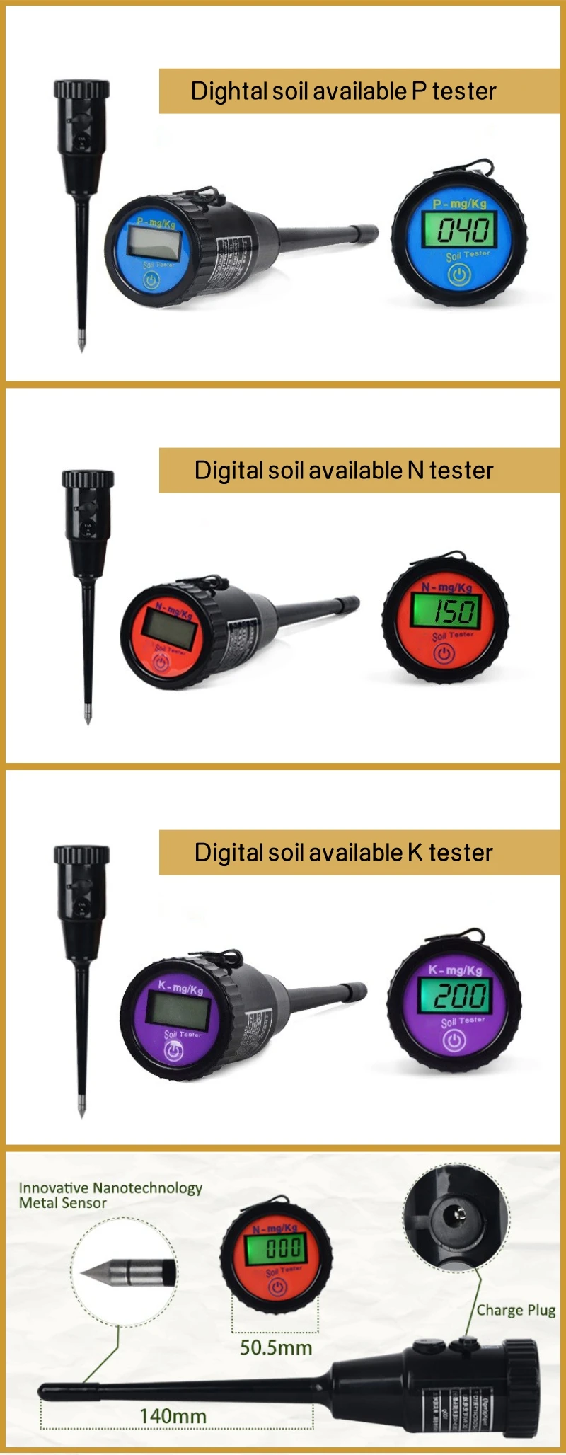 Soil Test Kits Nutrient Npk Test Soil Fertilizer Analyzer - Buy Soil ...