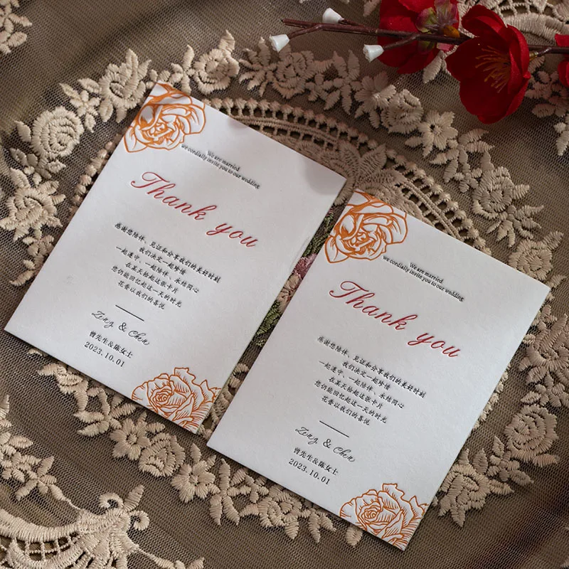 Customized Embossed Thank You Cards - Luxury & Versatility