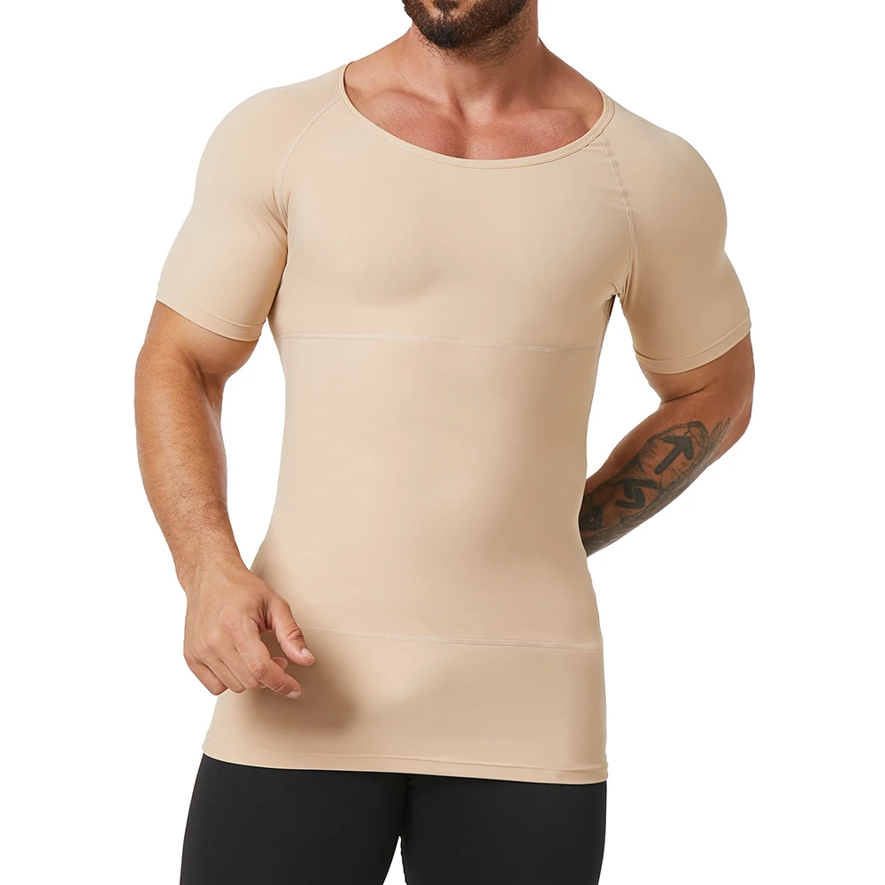 Hide Men Boobs Gynecomastia Compression Shirts Short Sleeve Body Shaper For Men - Buy Girdle For ...