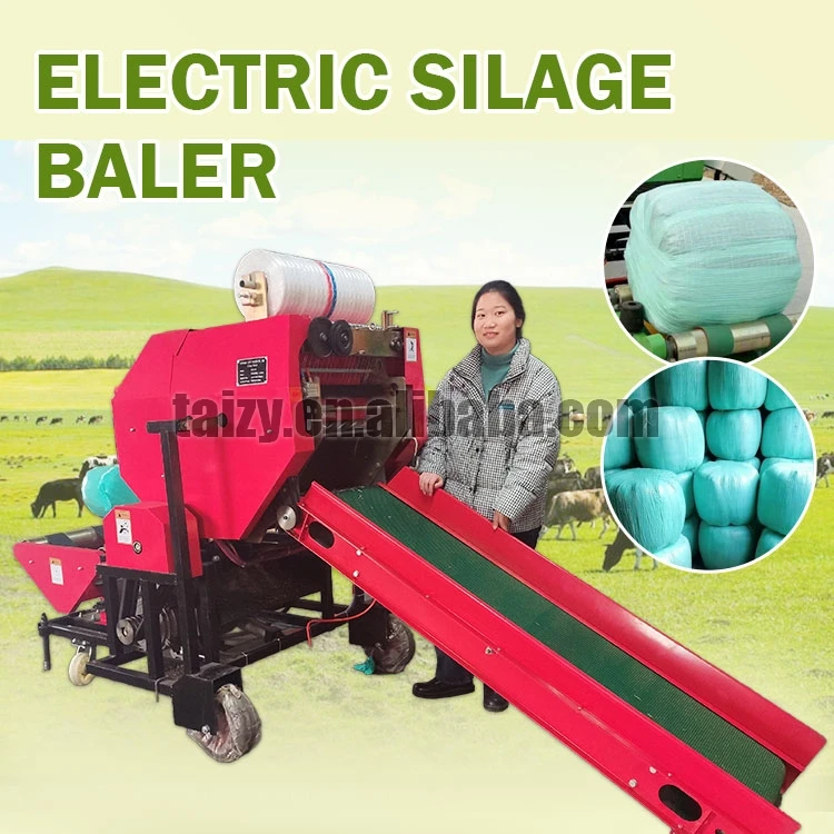 PLC Controlled Full Automatic Electric Mini Round Silage Baler Machine ...