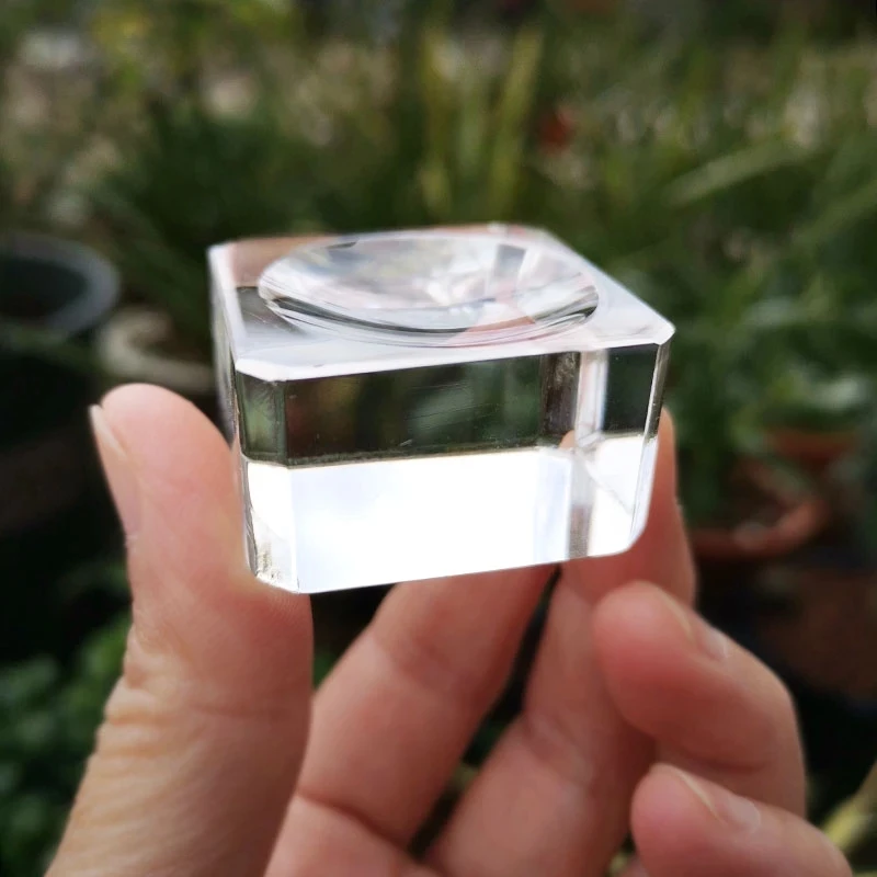 Transparent Glass Square Dimple Crystal Ball Bases