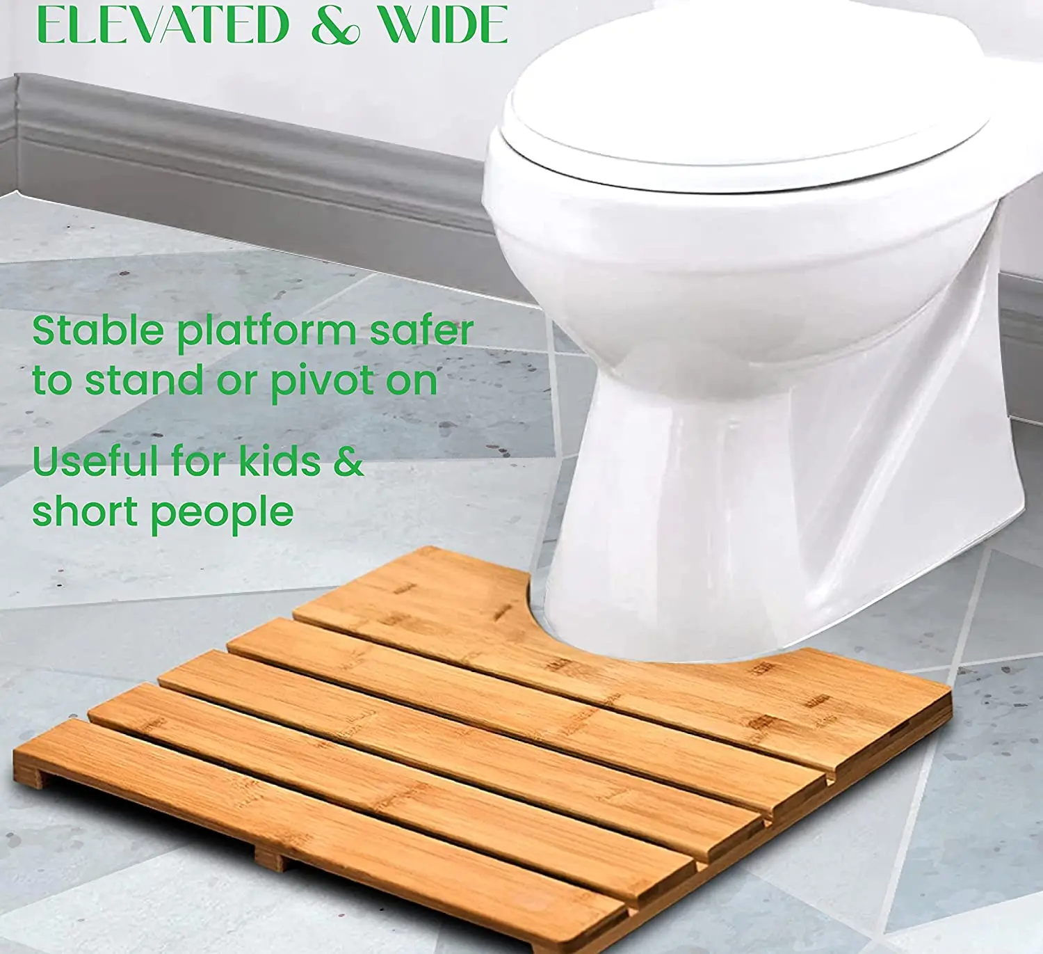 U-shaped Single Layer Bamboo Mat Vertical Household Bathroom Step ...