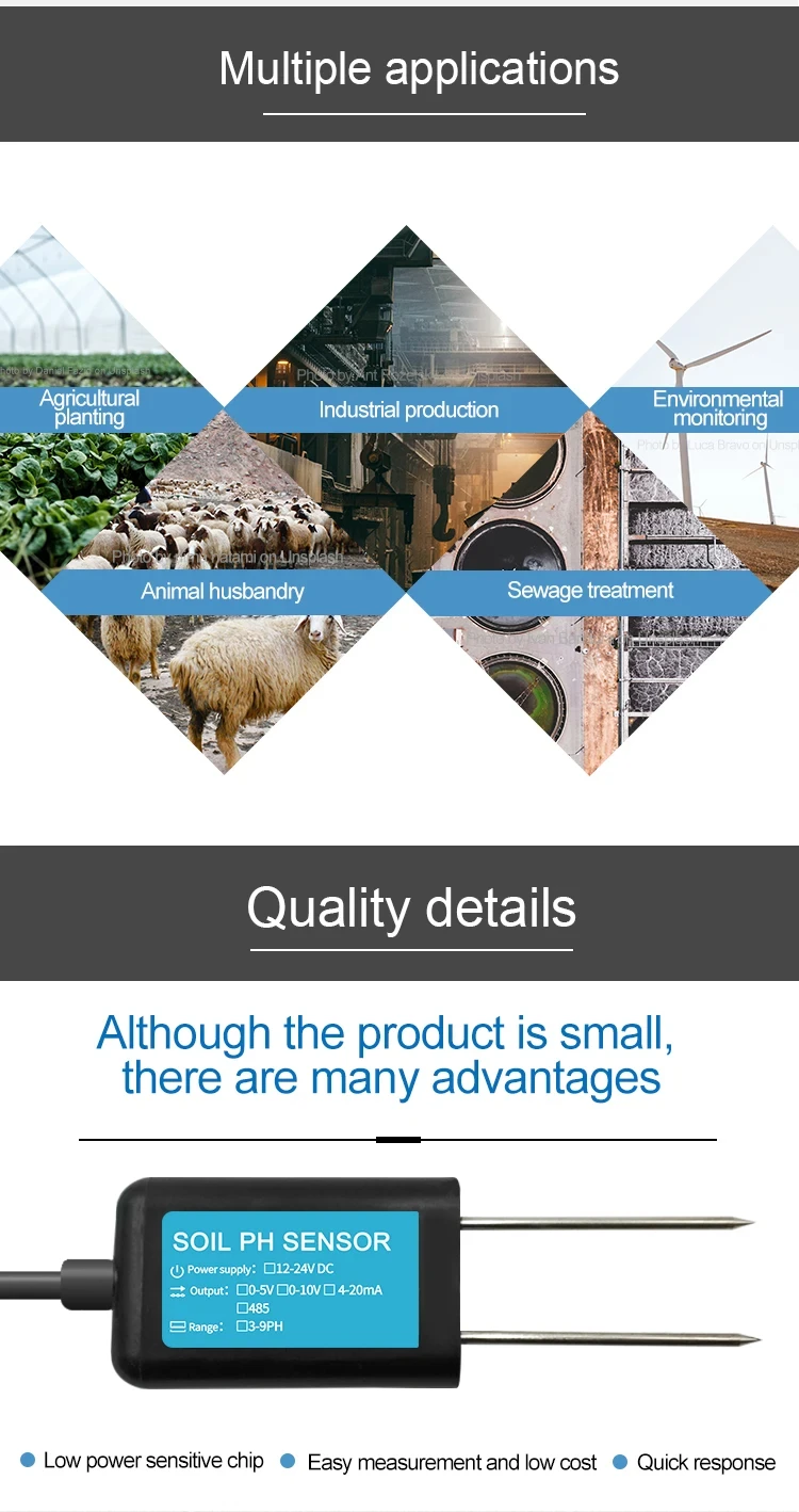 Soil Ph Sensor Ph Analyzer Wired Mode Analog Rs485/0-5v/4-20ma For ...