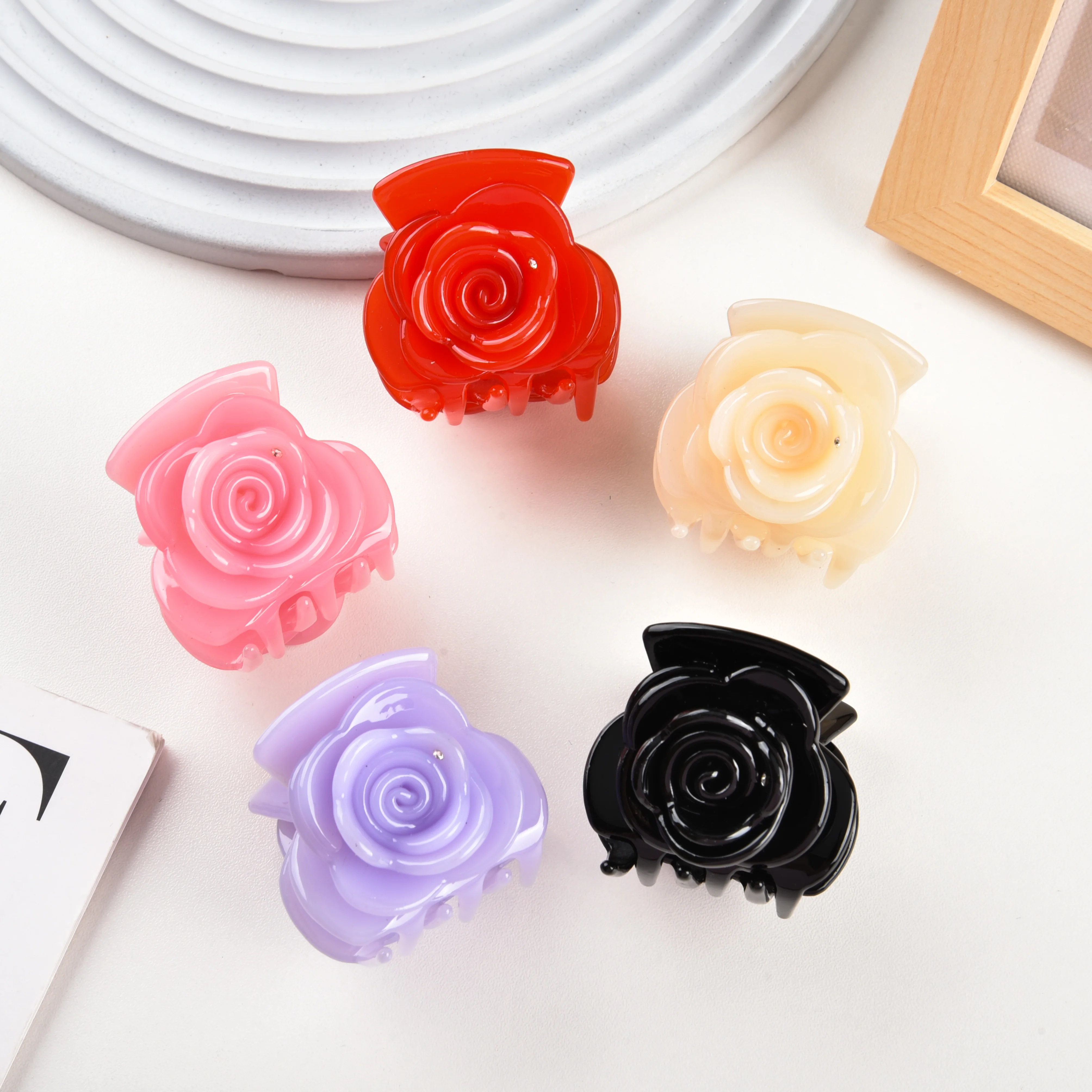 Eco-friendly Hair Accessories - Korean Flower Acetate Clips