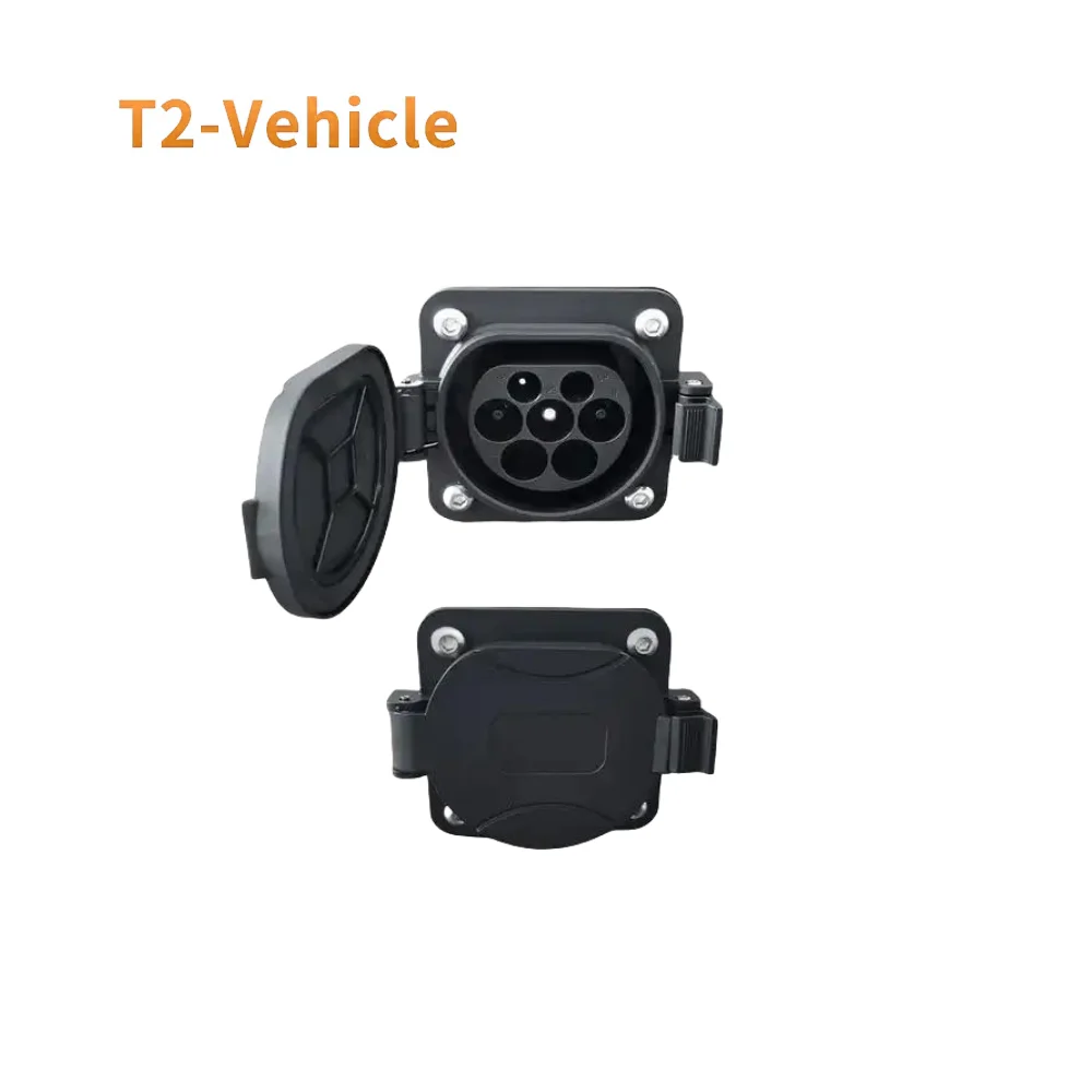 IEC 62196 Type 2 Female Socket 1/3Phase 16A/32A EV Station Side Type 2 ...